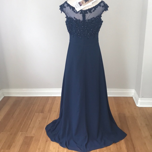 Val Stefani | Dresses | Val Stefani Blue Sequin Aplique Gown 3 | Poshmark